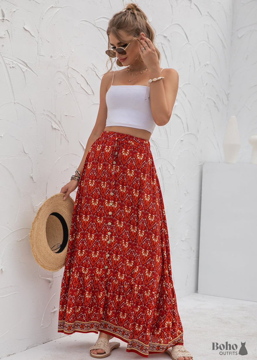 Boho Hippie Skirt Elena - Boho Dress Official
