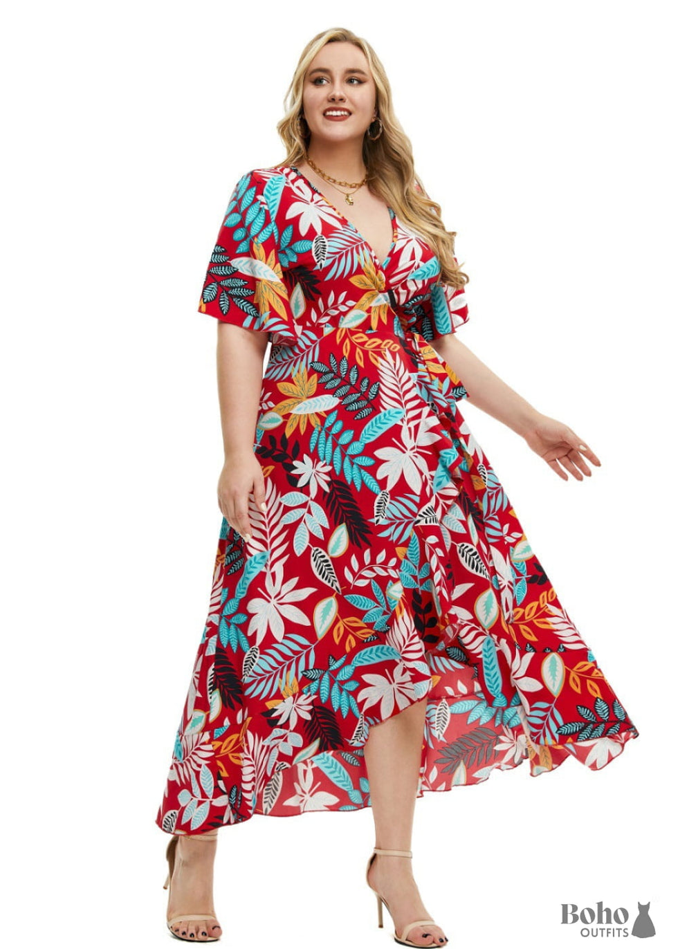 Plus Size Boho Wrap Maxi Dress Ryleigh - Boho Dress Official